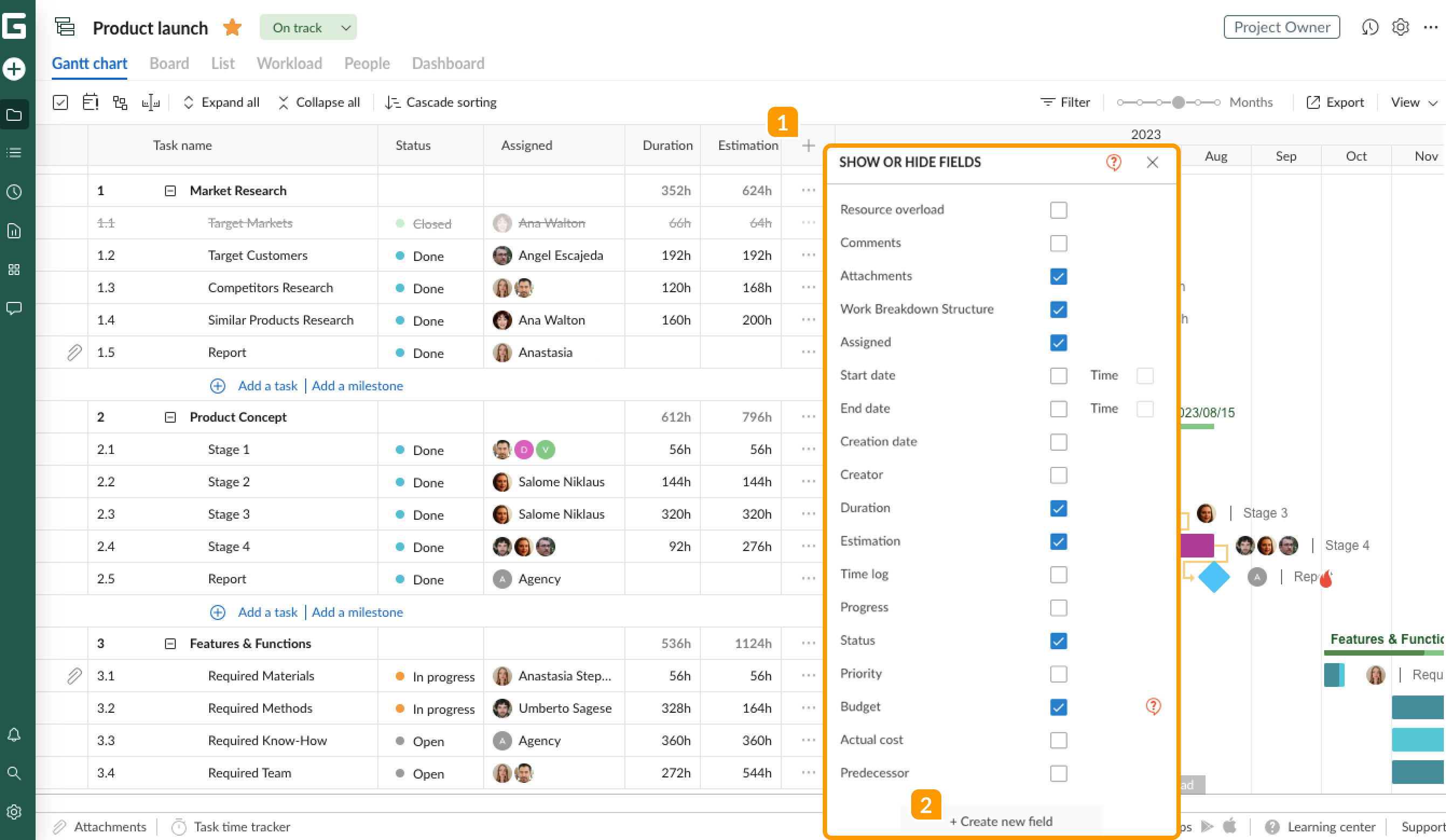 Custom fields – GanttPRO Knowledge Base