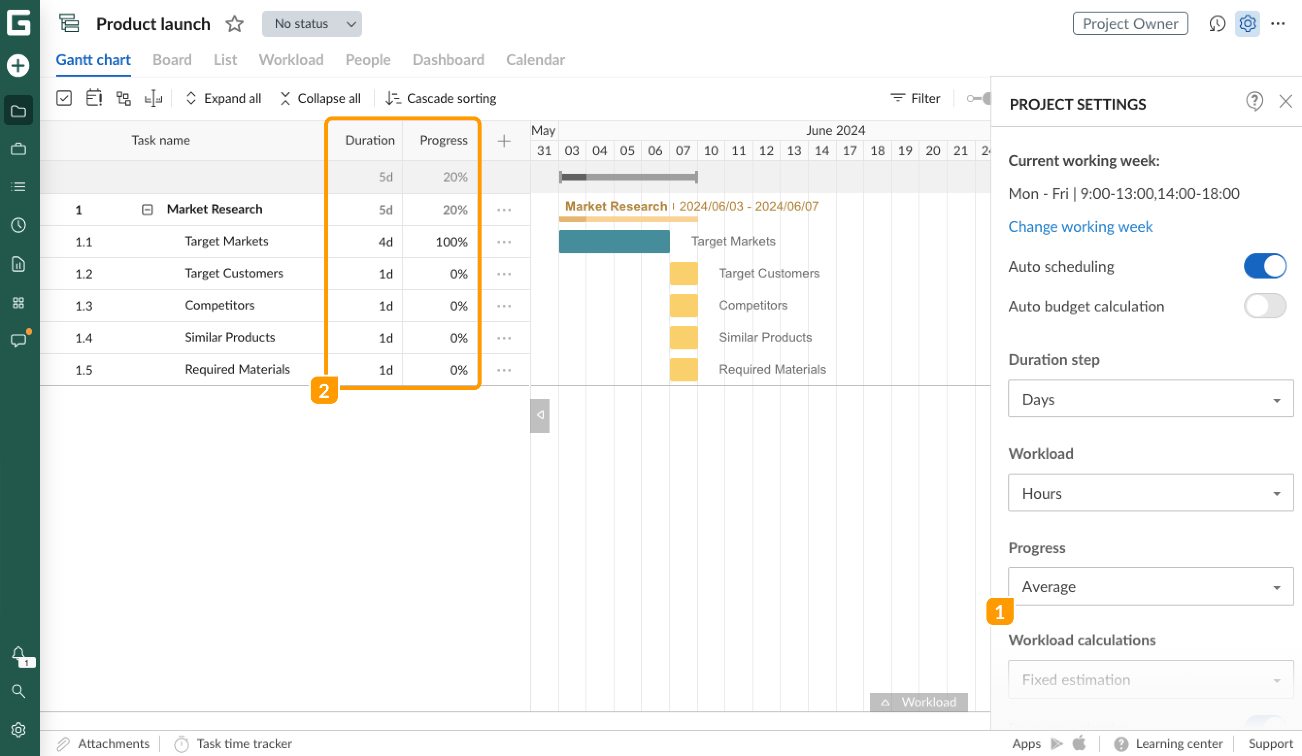 Project settings – GanttPRO Knowledge Base