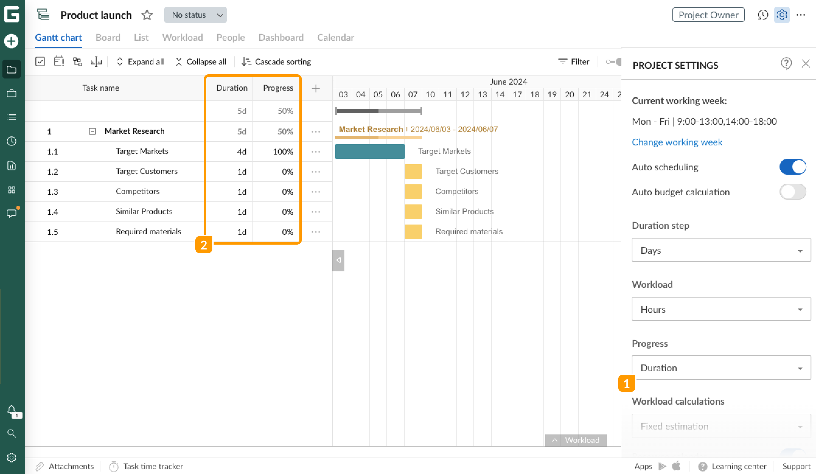 Project settings – GanttPRO Knowledge Base